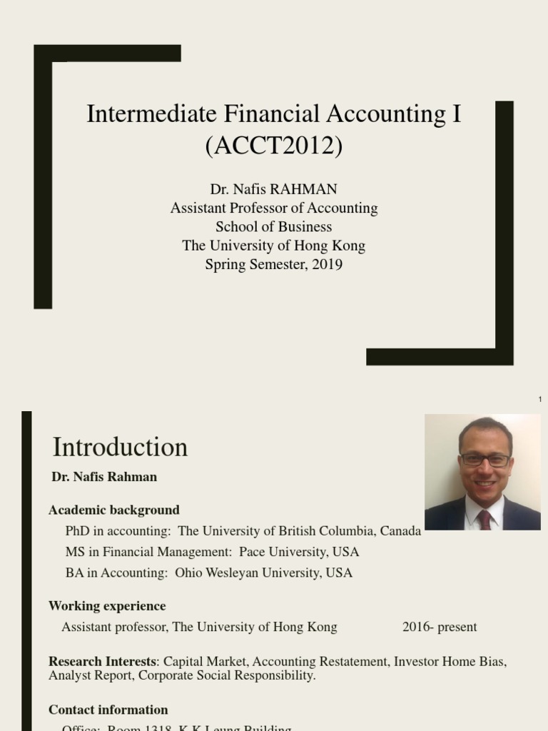 Intermediate Financial Accounting I (ACCT2012) | Download Free PDF ...