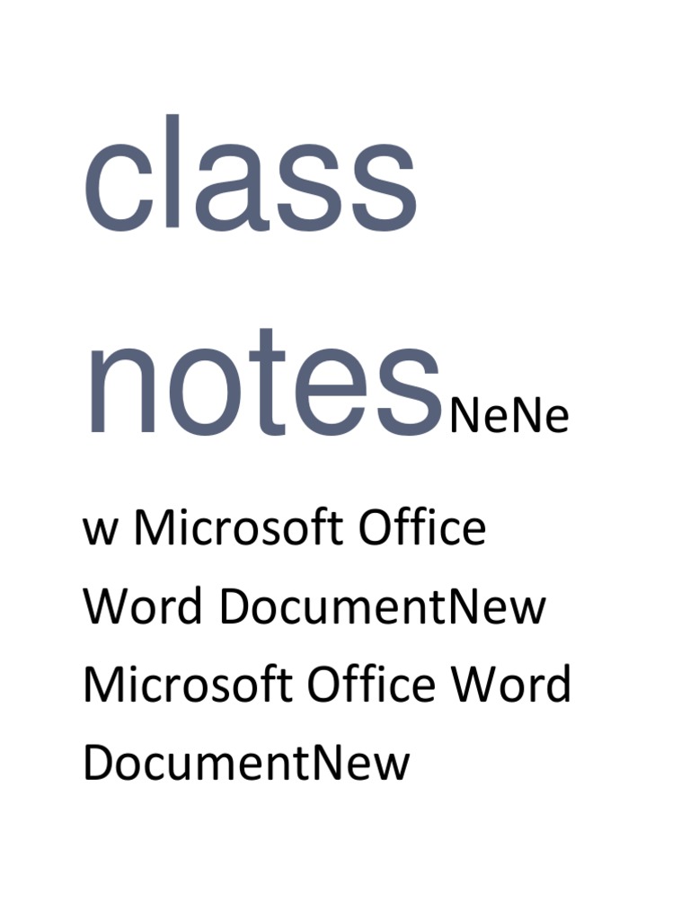 Class Notes Microsoft Office Word Document | PDF | Microsoft Windows ...
