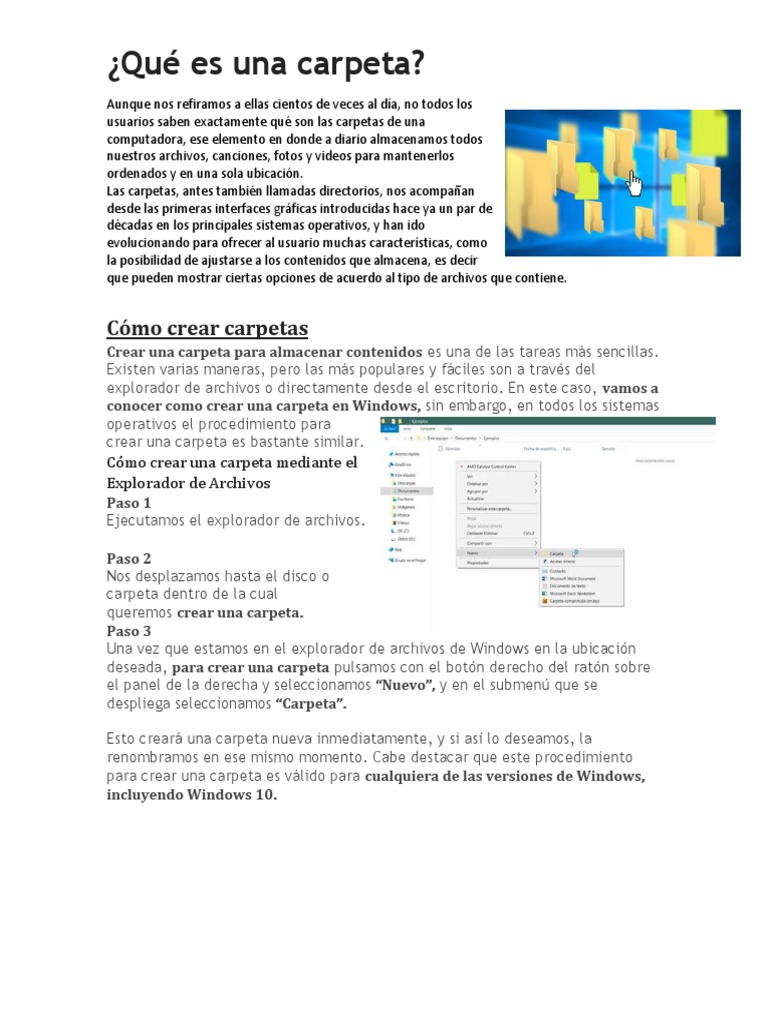 Qué Es Una Carpeta | PDF | Windows 10 | Archivo de computadora