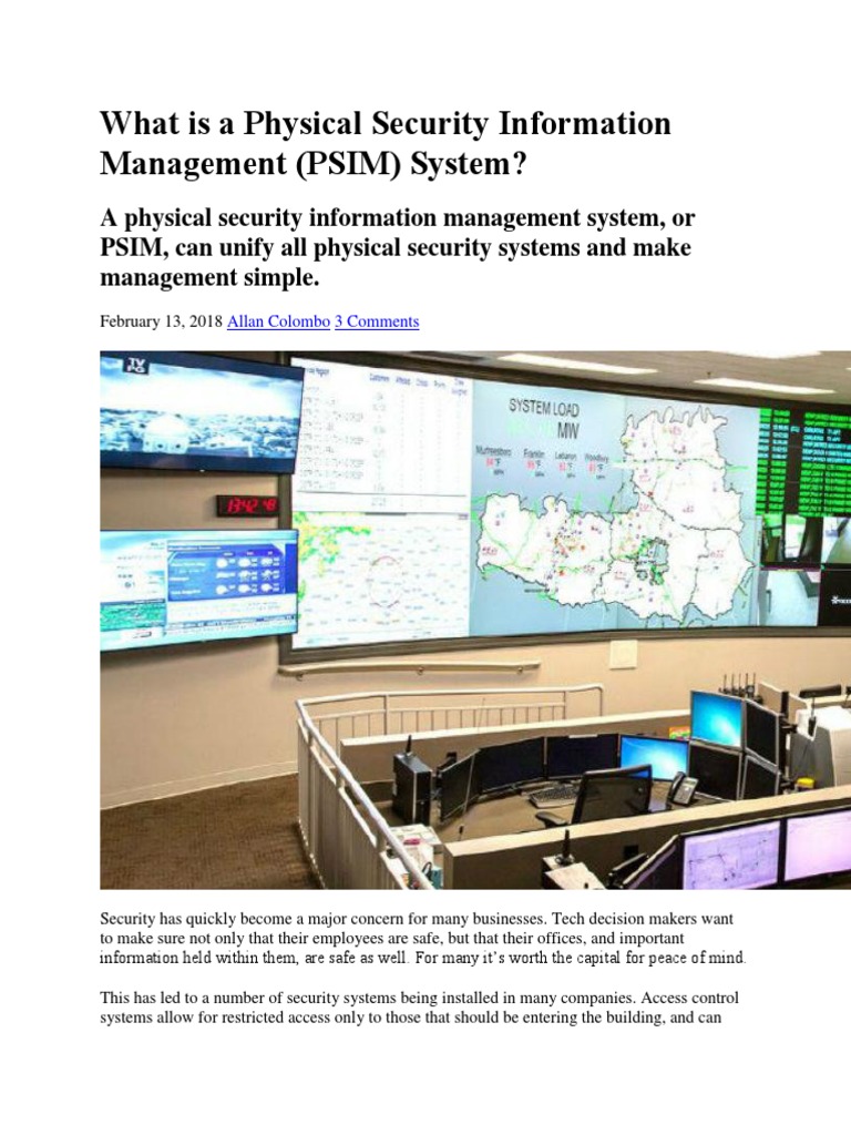 What Is A Physical Security Information Management | PDF | Security ...
