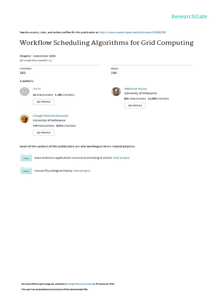 Workflow Scheduling Algorithms For Grid Computing Pdf Genetic