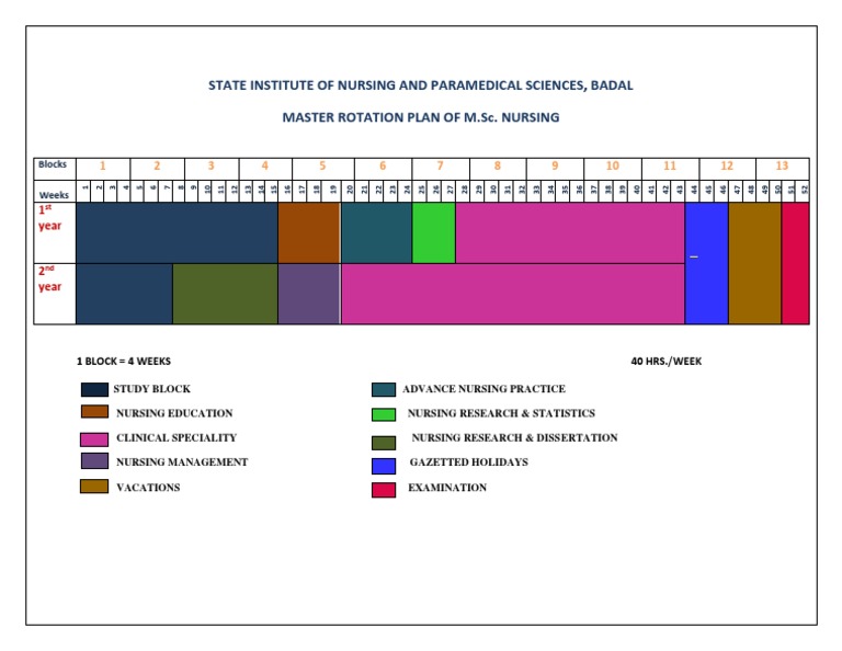 MSC Rotation Plan | PDF | Health Sciences | Nursing