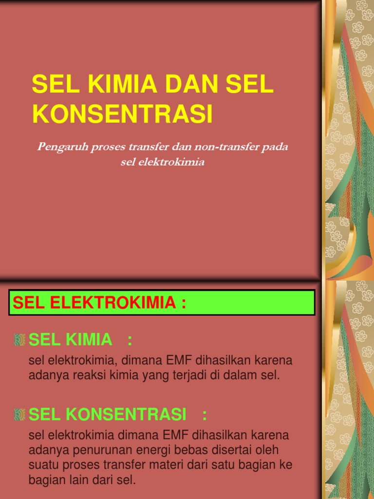 Sel Kimia dan Konsentrasi EMF | PDF