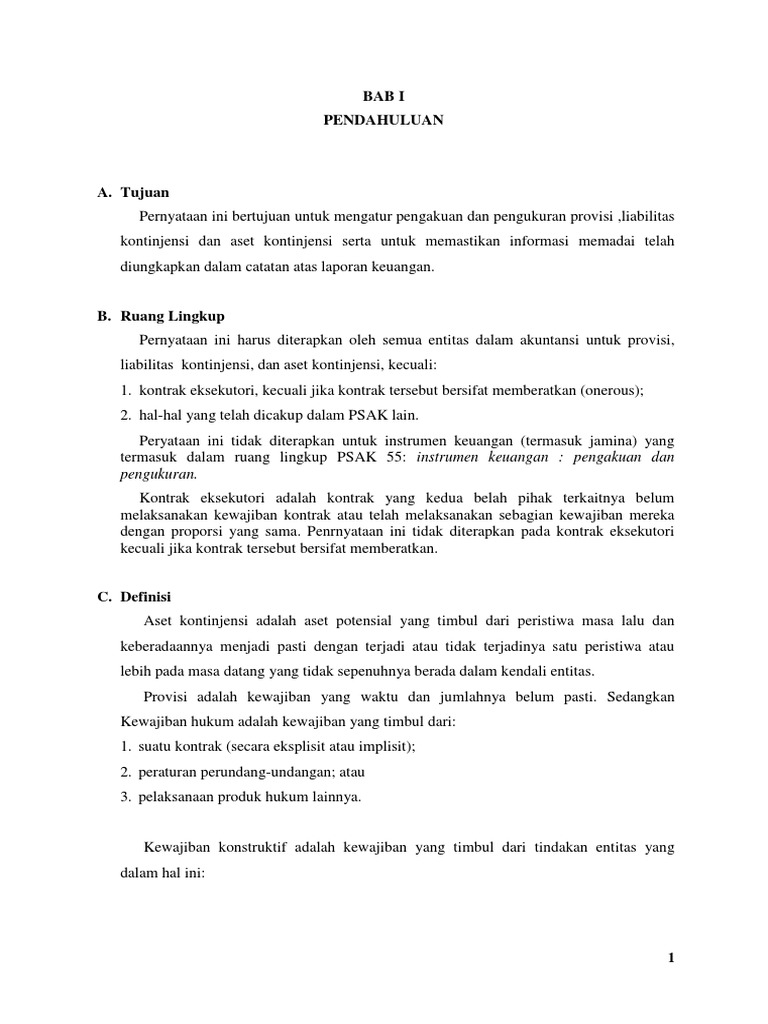 Psak 57 Provisi Liabilitas Kontijensi As | PDF | Hukum