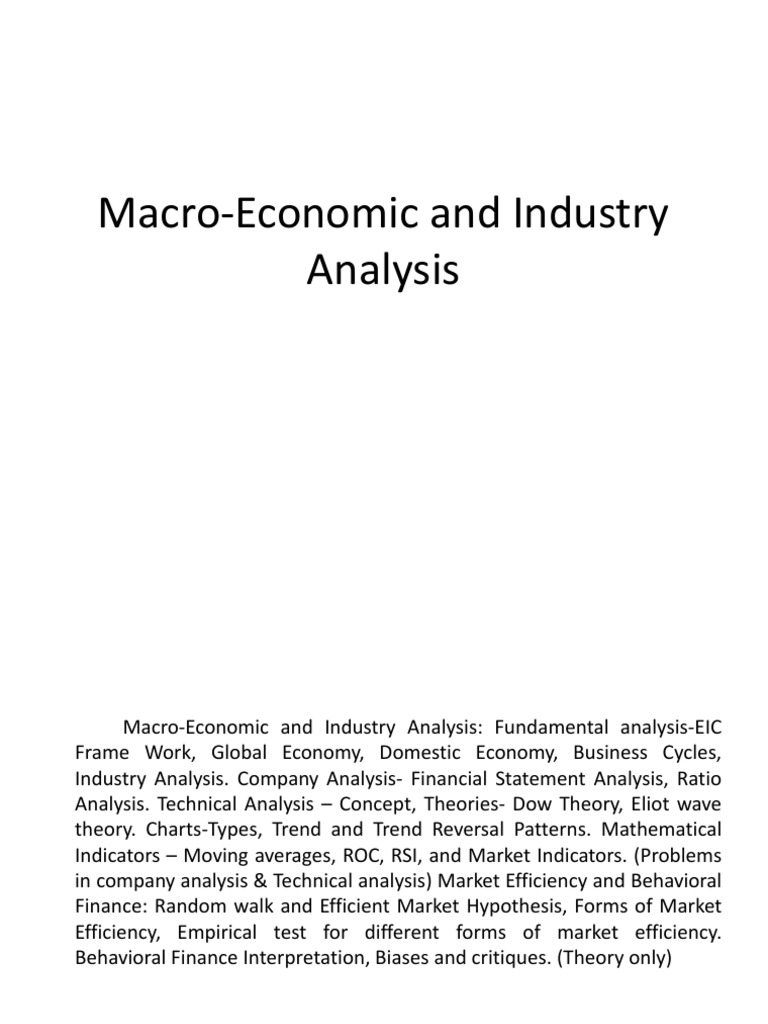 Macro-Economic and Industry Analysis | PDF | Efficient Market ...