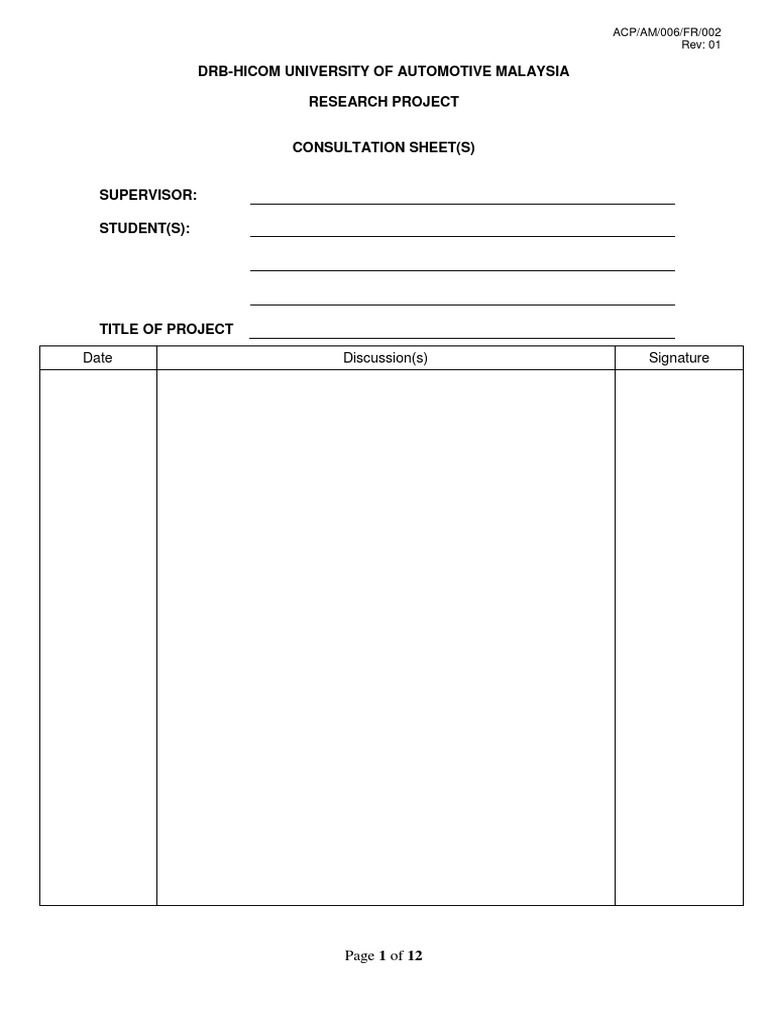 Consultation Sheet - ACP-AM006-FR002 | PDF
