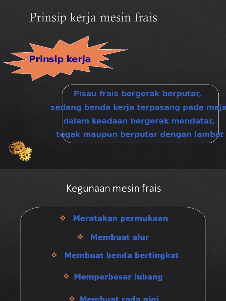 Prinsip Kerja Mesin Frais dan Fungsinya | PDF