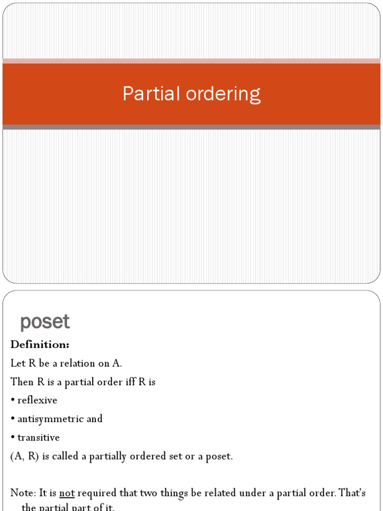 Partial Ordering | PDF | Elementary Mathematics | Numbers