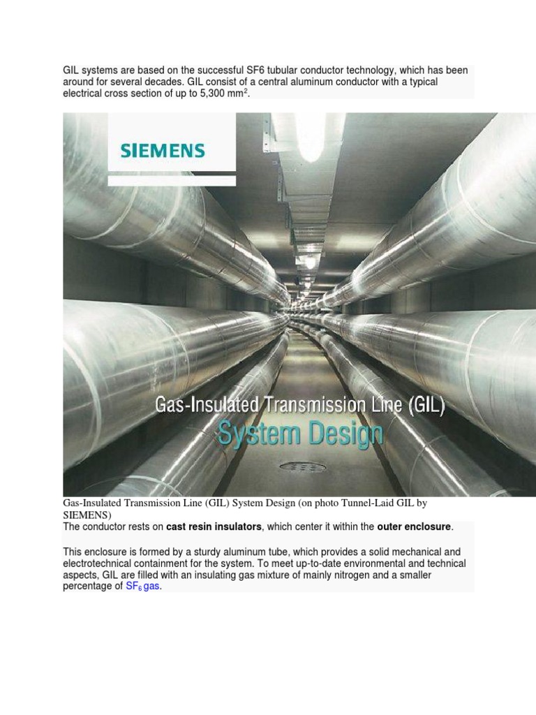 Gas-Insulated Transmission Line (GIL) System Design (On Photo Tunnel ...