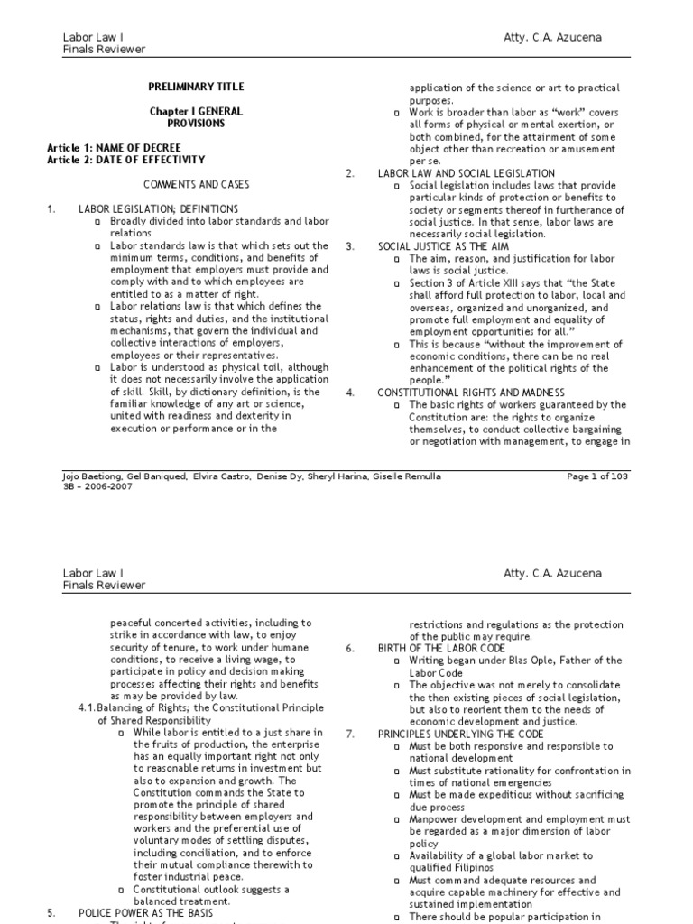 AZUCENA Labor Review 156828582 | PDF | International Labour ...