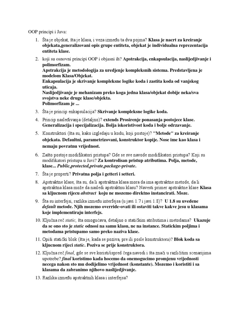 Pitanja-Za Usmeni | PDF