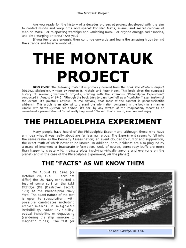 The Montauk Project PDF | PDF | Radar | Mars