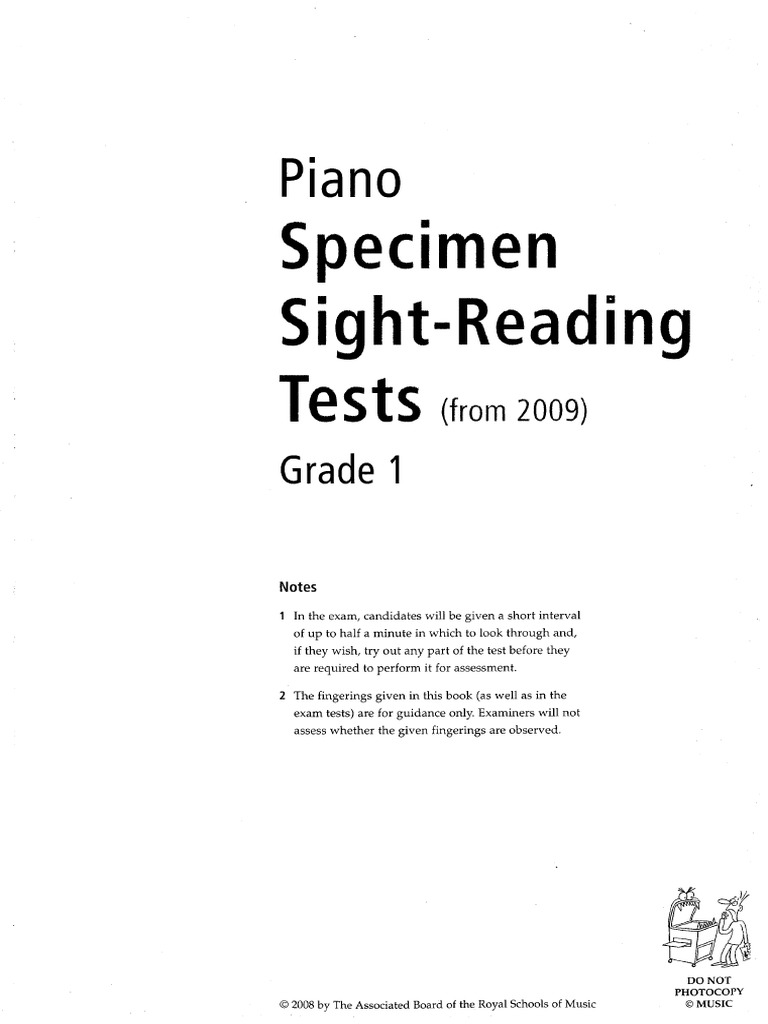 ABRSM Piano Specimen Sight Reading Tests G1 PDF | PDF