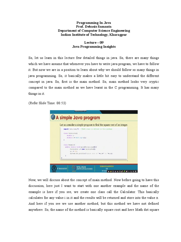 Java Main Method Explained Pdf Array Data Type Parameter Computer Programming
