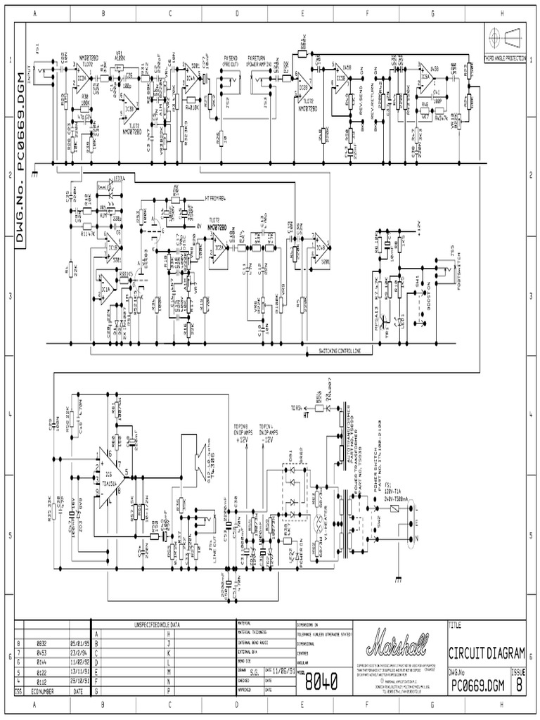 Marshall Valvestate40 40W 8040 Schematic PDF | PDF