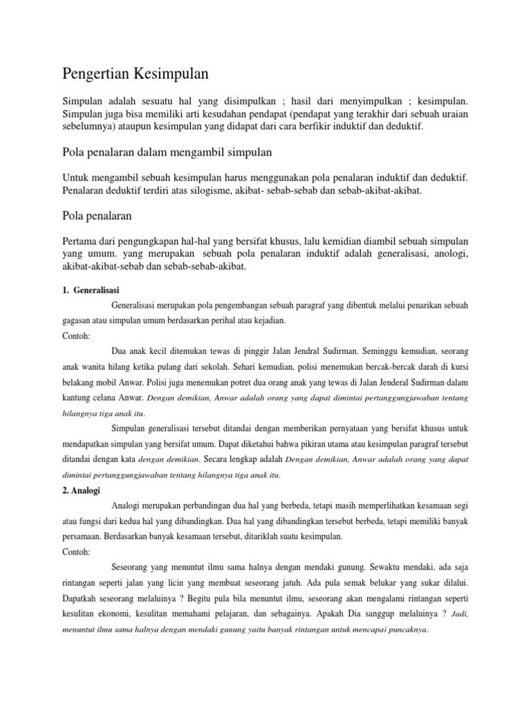 Cara Menentukan Kesimpulan | PDF