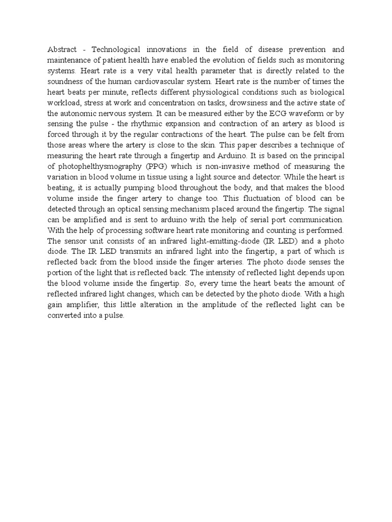 Heart Rate Monitoring Ir Sensor | PDF | Infrared | Heart Rate