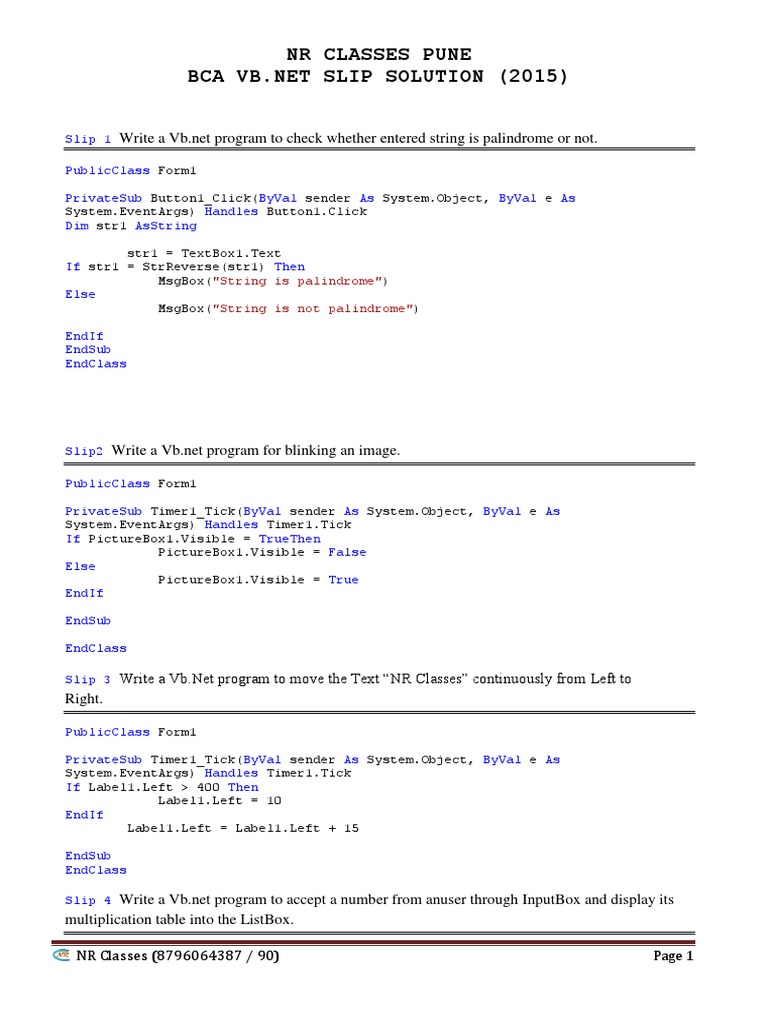 vb.net | PDF | Visual Basic .Net | Microsoft Access
