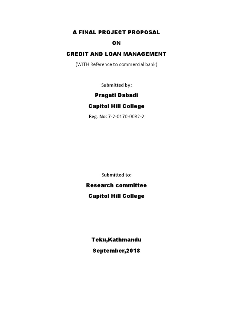 Analysis of Credit and Loan Management Practices at Rastriya Banijya ...