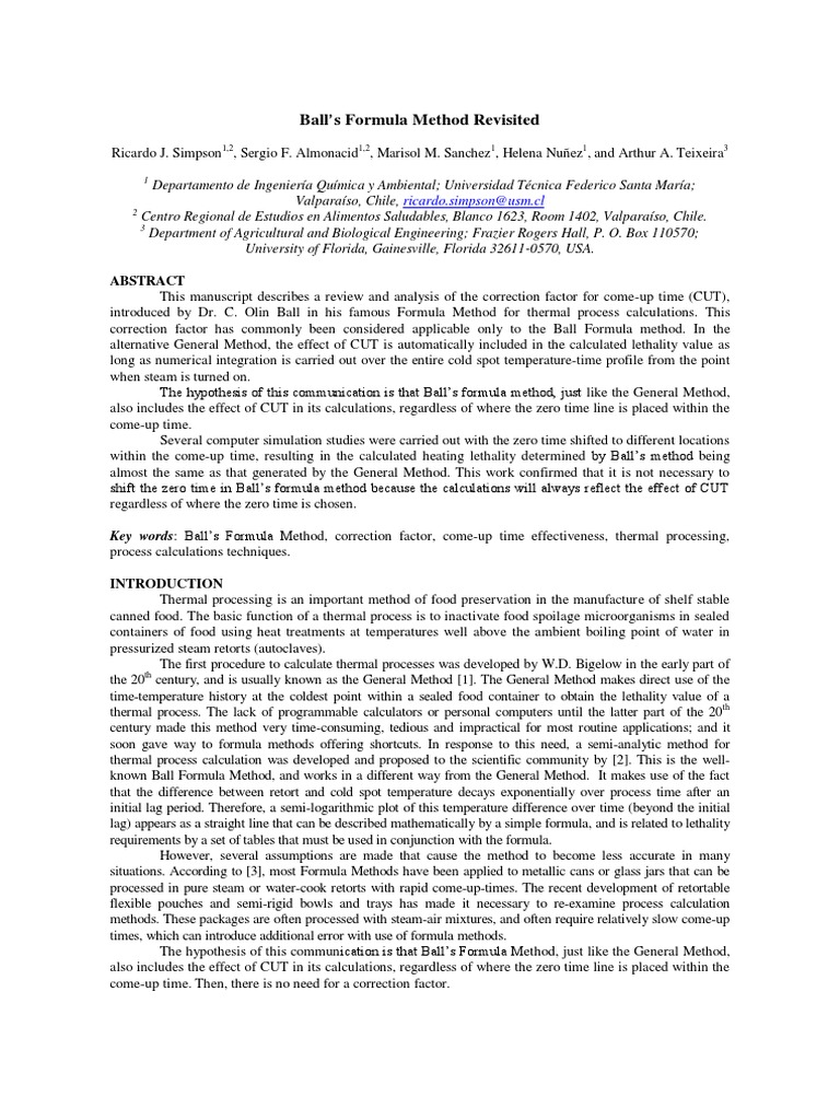 20xx - Ball's Formula Method Revisited | PDF | Pressure Cooking ...