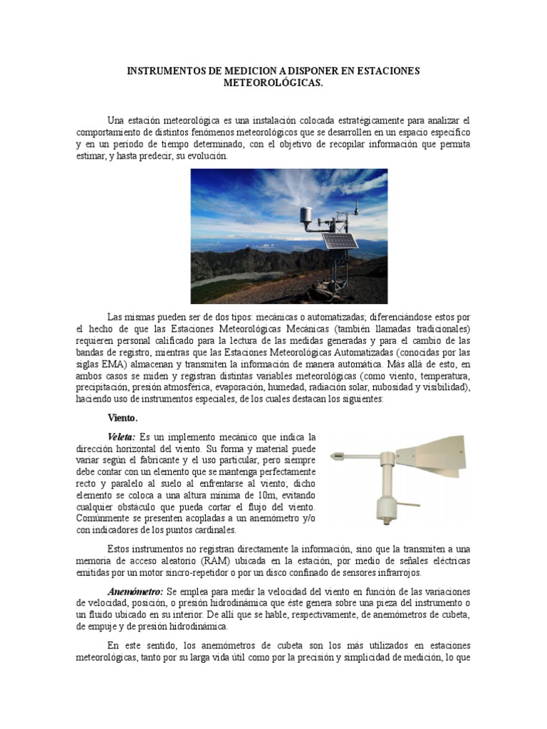 Instrumentos de Medición en Estaciones Meteorológicas | PDF | Humedad ...