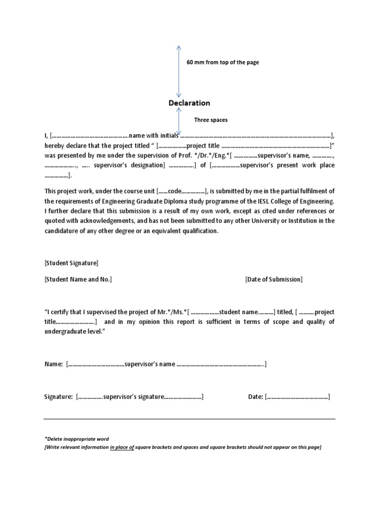 Project Declaration - Grad Dip | PDF