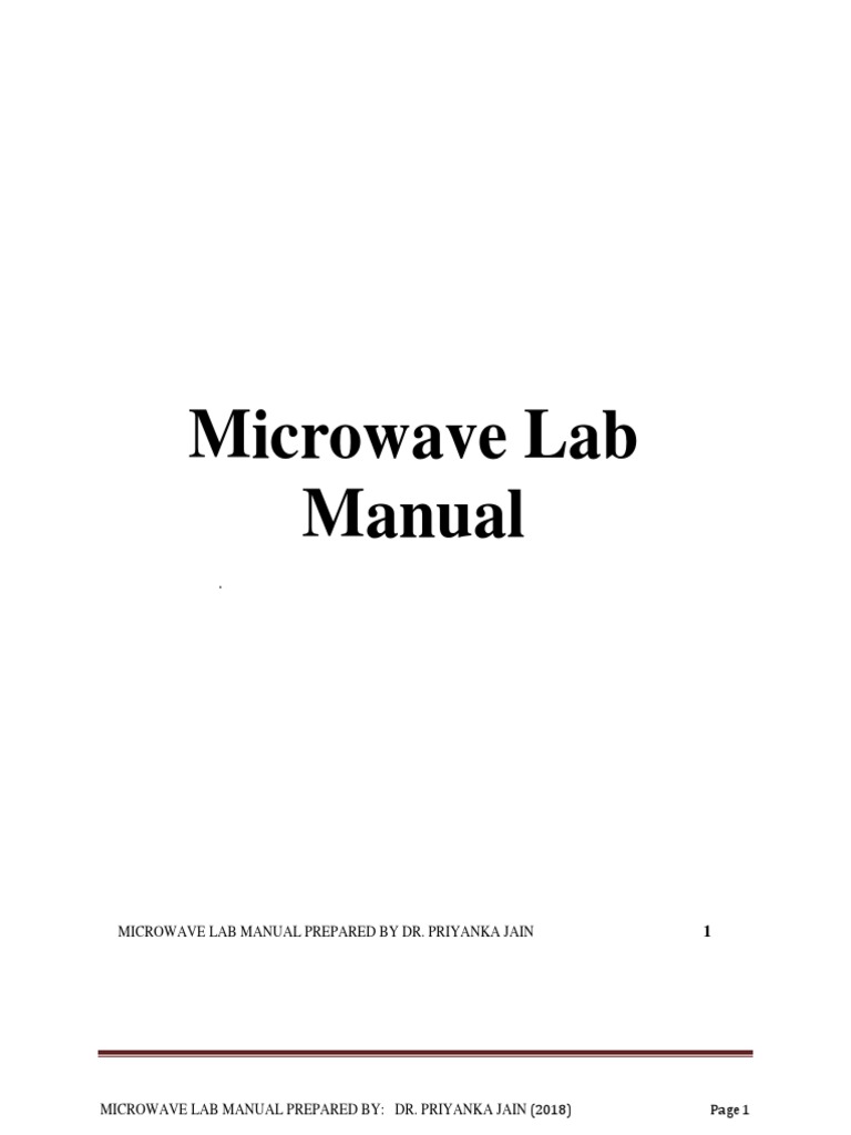 Microwave New Bench Manual 2 1 | PDF | Detector (Radio) | Waveguide