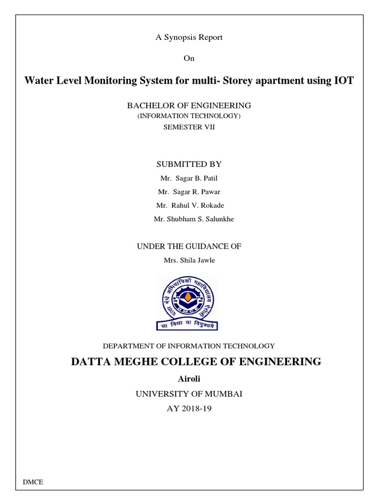 Water Level Monitoring System For Multi-Storey Apartment Using IOT ...