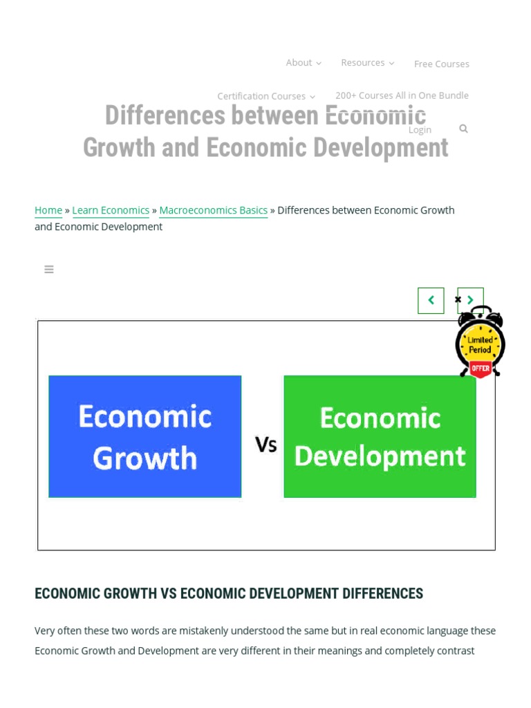 Top Differences Between Economic Growth and Economic Development | PDF ...