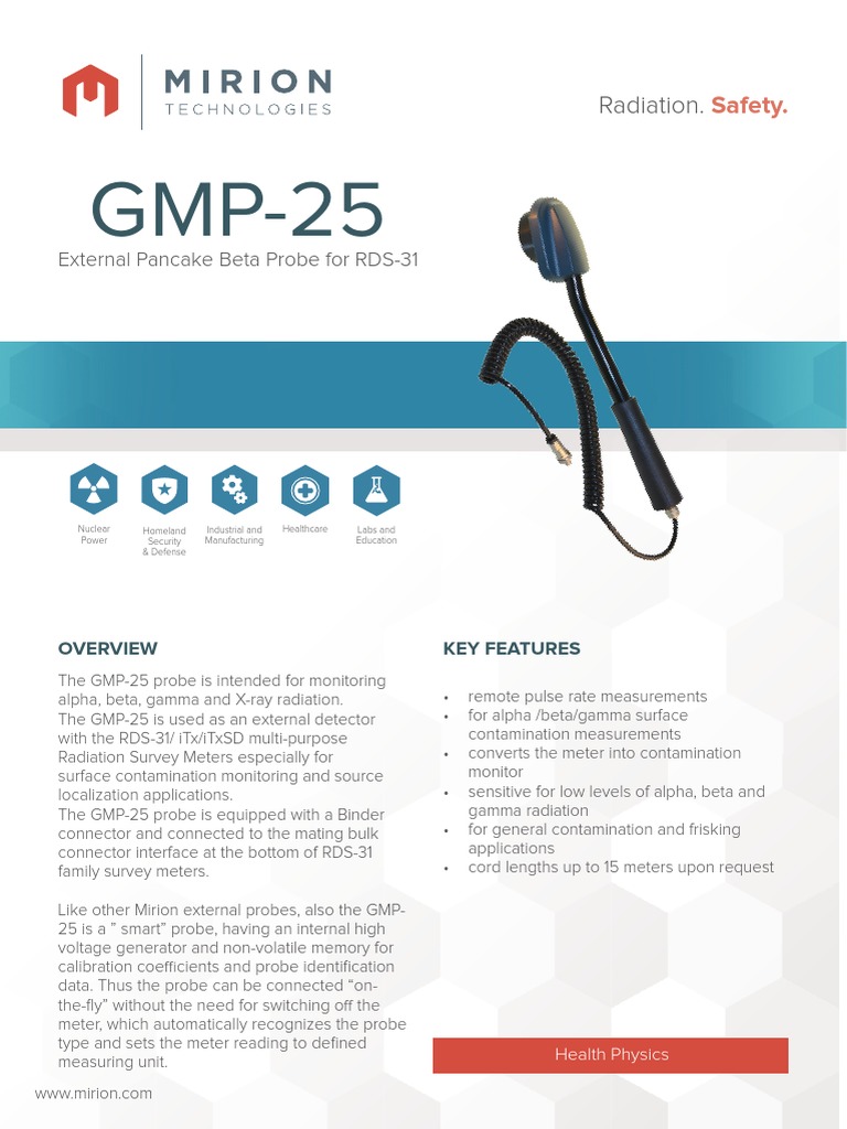 GMP 25 External Gamma Probes PDF | PDF | Gamma Ray | Radiation