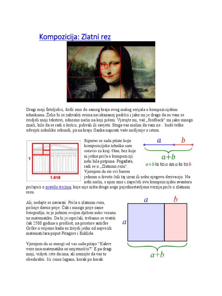 Kompozicija Fotografije - Zlatni Rez | PDF