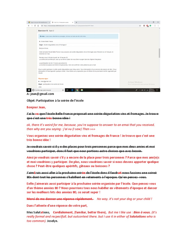 Production Écrite DELf B2 Example | PDF