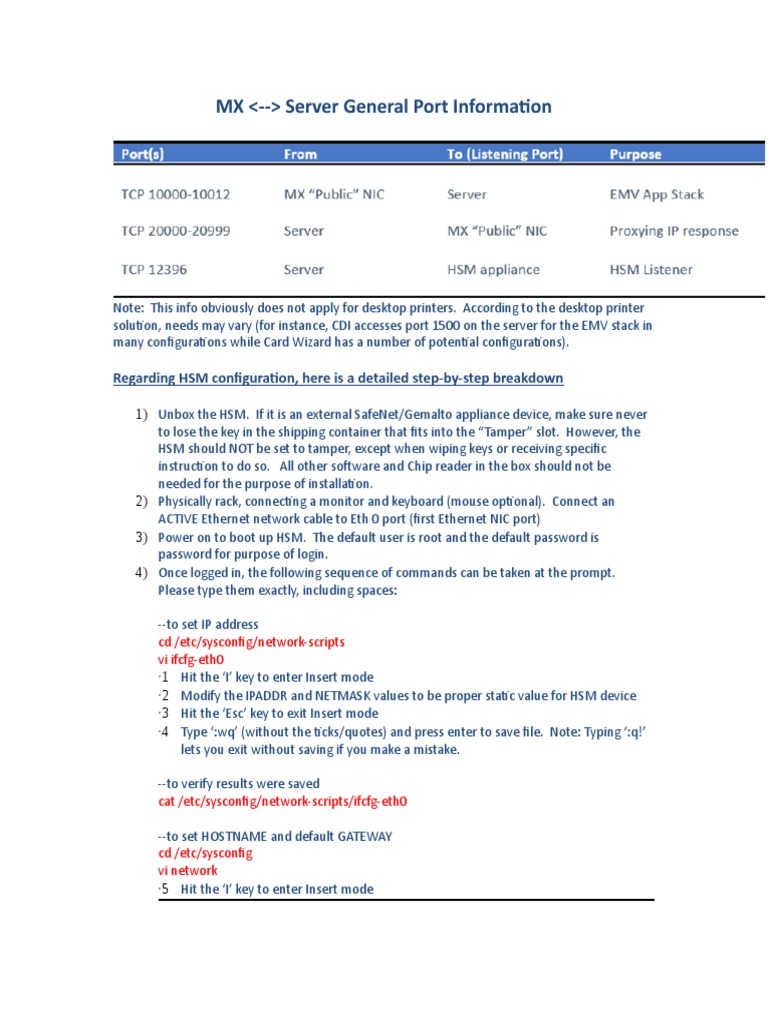 Gemalto SafeNet HSM EDC-PS Quick Reference | Booting | Gateway ...
