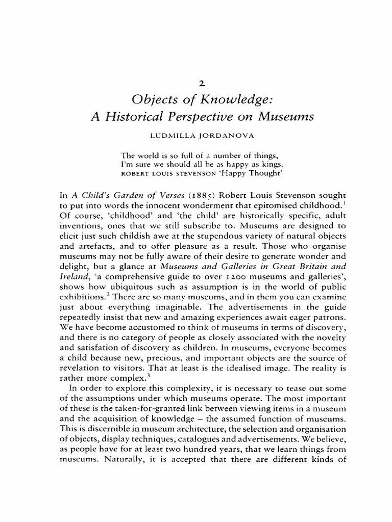 Jordanova-Objects of Knowledge | PDF | Museum | Science