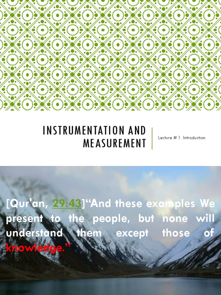 Instrumentation and Measurement: Lecture # 1: Introduction | PDF | Observational Error | Sensor