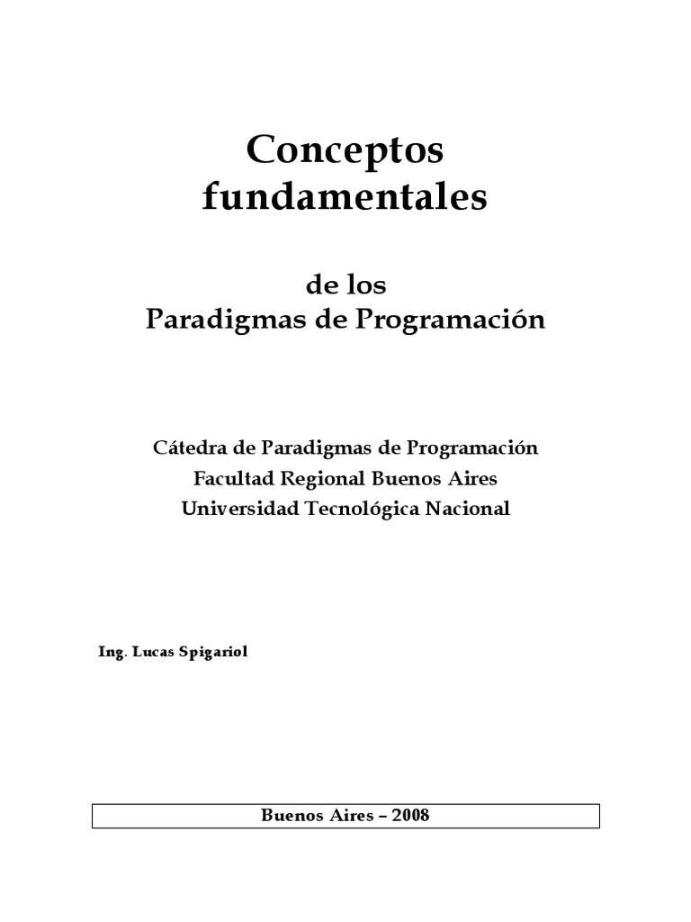 Conceptos Fundamentales de Los Paradigmas de Programación | PDF ...