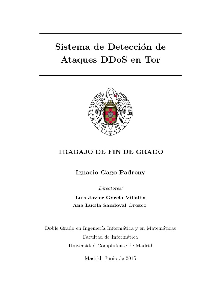Trabajo Grado Tor DDOS PDF | PDF | Ataque de denegación de servicio | Tor (Red de anonimato)