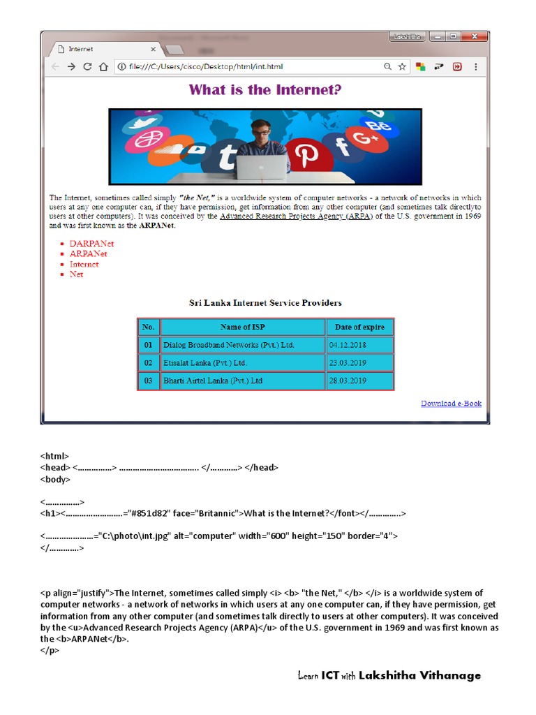 HTML Exercise 1 | PDF | Wide Area Network | Information And ...