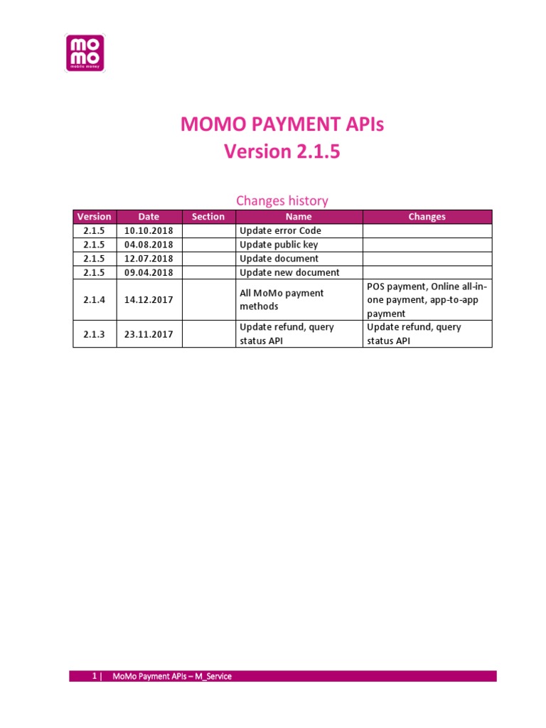 MoMo Payment APIs v2.1.5 | PDF | Point Of Sale | Qr Code