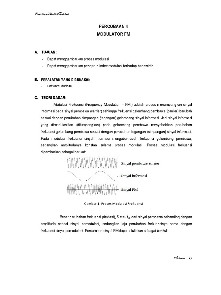 Proses dan Pengaruh Modulasi FM | PDF