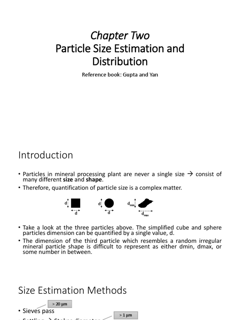 Mineral Particle Size Analysis | PDF
