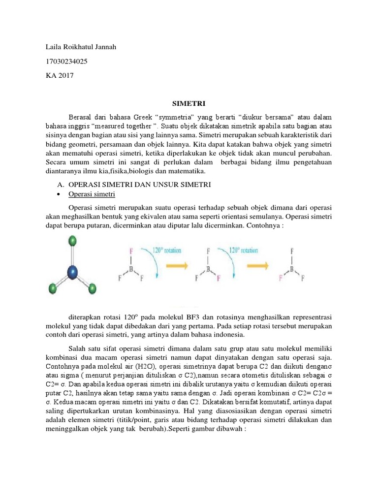 Operasi Simetri dalam Geometri dan Molekul | PDF | Metode & Bahan Ajar