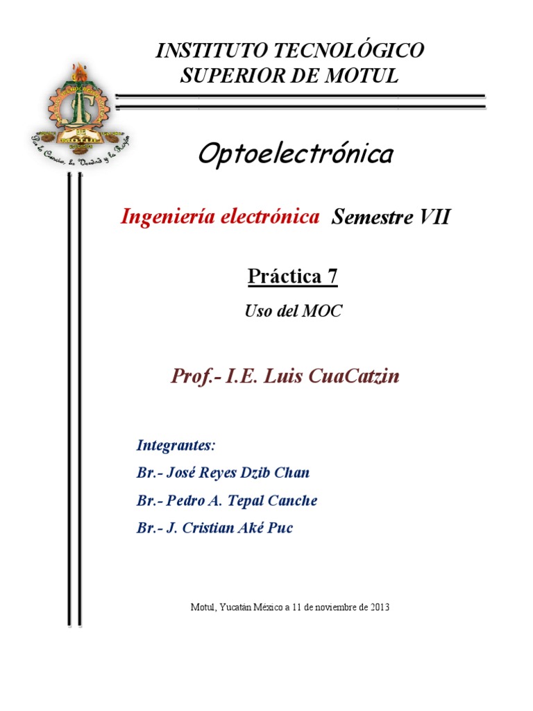 Uso del Optoacoplador MOC3011 en Circuitos | PDF | Diodo emisor de luz ...