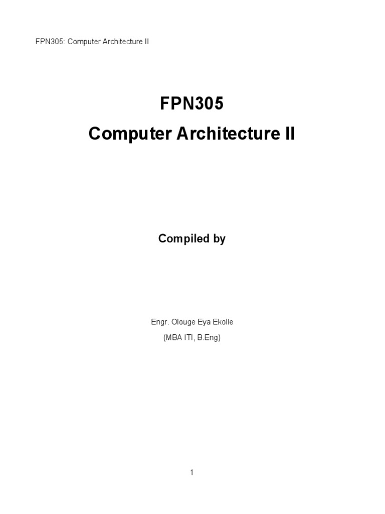 Computer Architecture II | PDF | Central Processing Unit | Computer ...