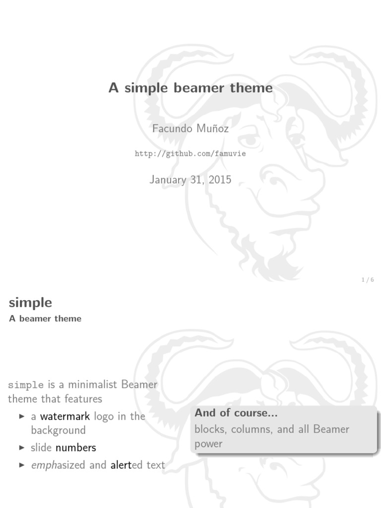 A Simple Beamer Theme: Facundo Mu Noz | PDF