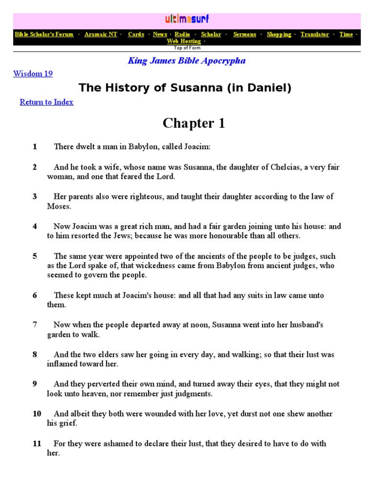 The History of Susanna (in Daniel) | Last Judgment | Religious Texts