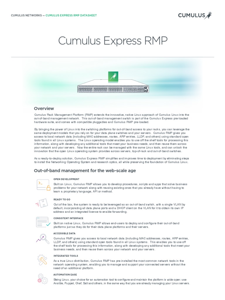 Cumulus Networks Cumulus Express RMP Datasheet | PDF | Server ...
