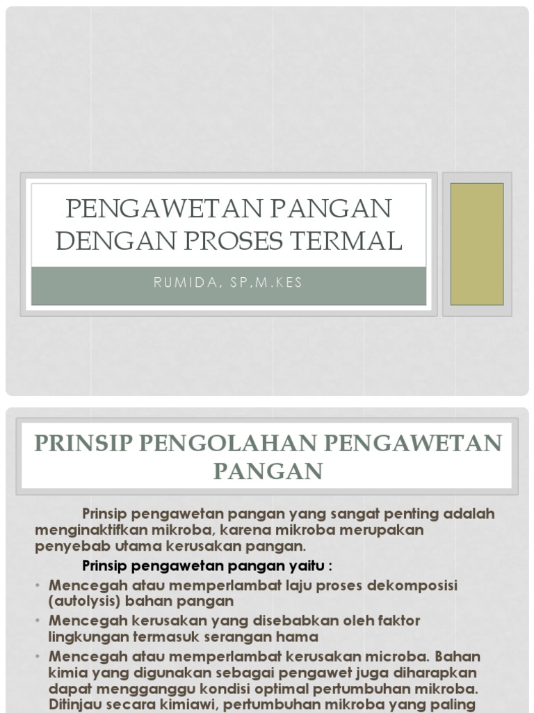 Pengawetan Pangan Dengan Proses Termal | PDF
