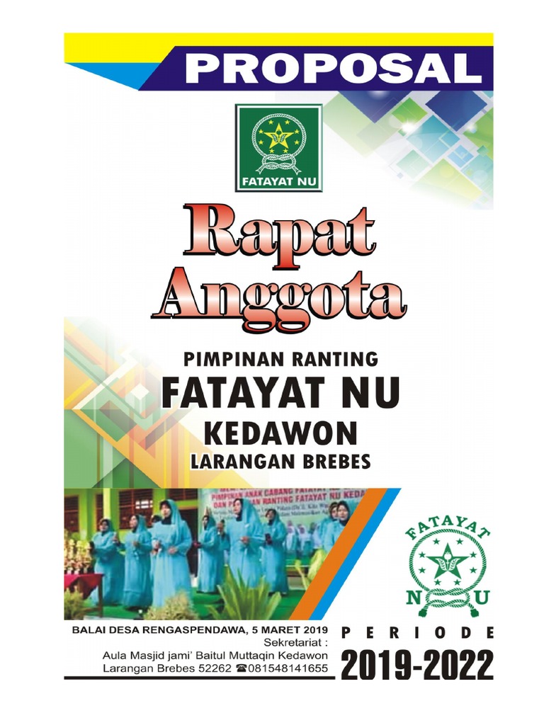 Proposal Rapat Anggota PR Fatayat NU 2019 | PDF
