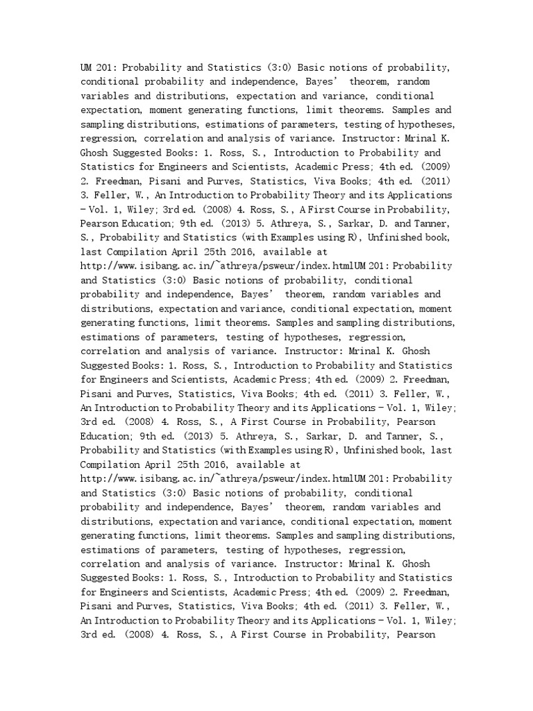 Probability and Statistics | PDF | Probability Theory | Statistics